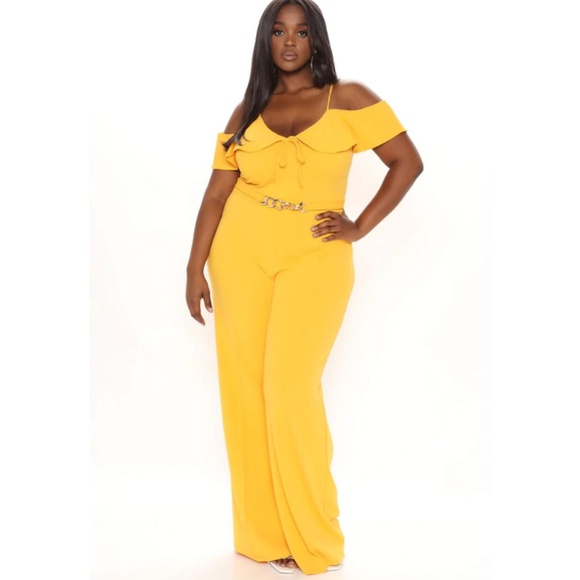 Fashion Nova | Pants & Jumpsuits | Yellow Plus Size Jumpsuit | Poshmark